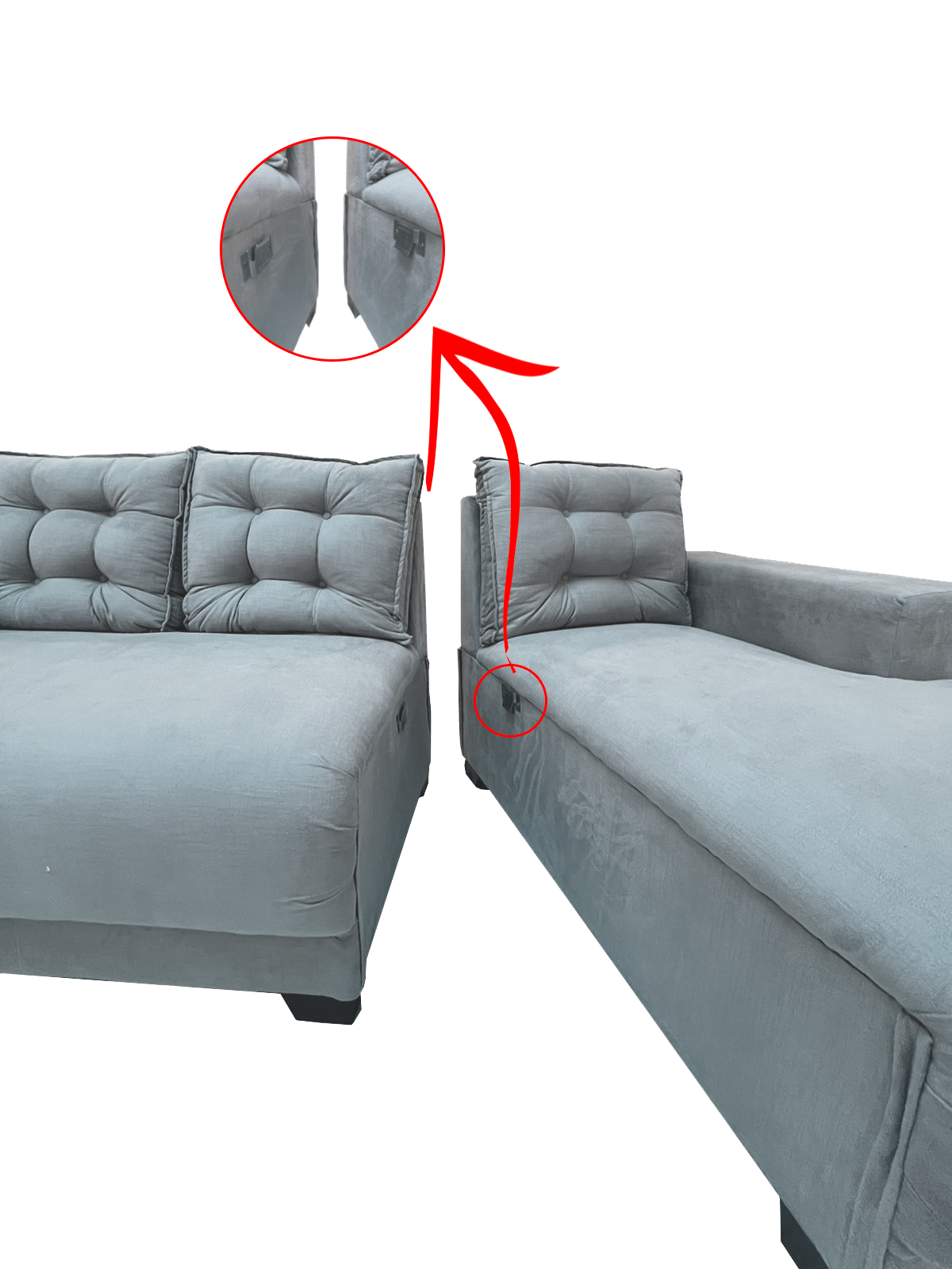 Sofa Vision 2/2 lugares com cheise - ricksa móveis - LOJAS 2000