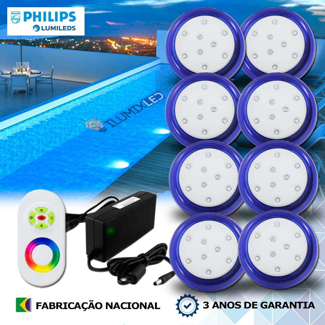 Kit Completo de iluminação LED RGB para Piscinas | ILUMIXLED.COM.BR ...