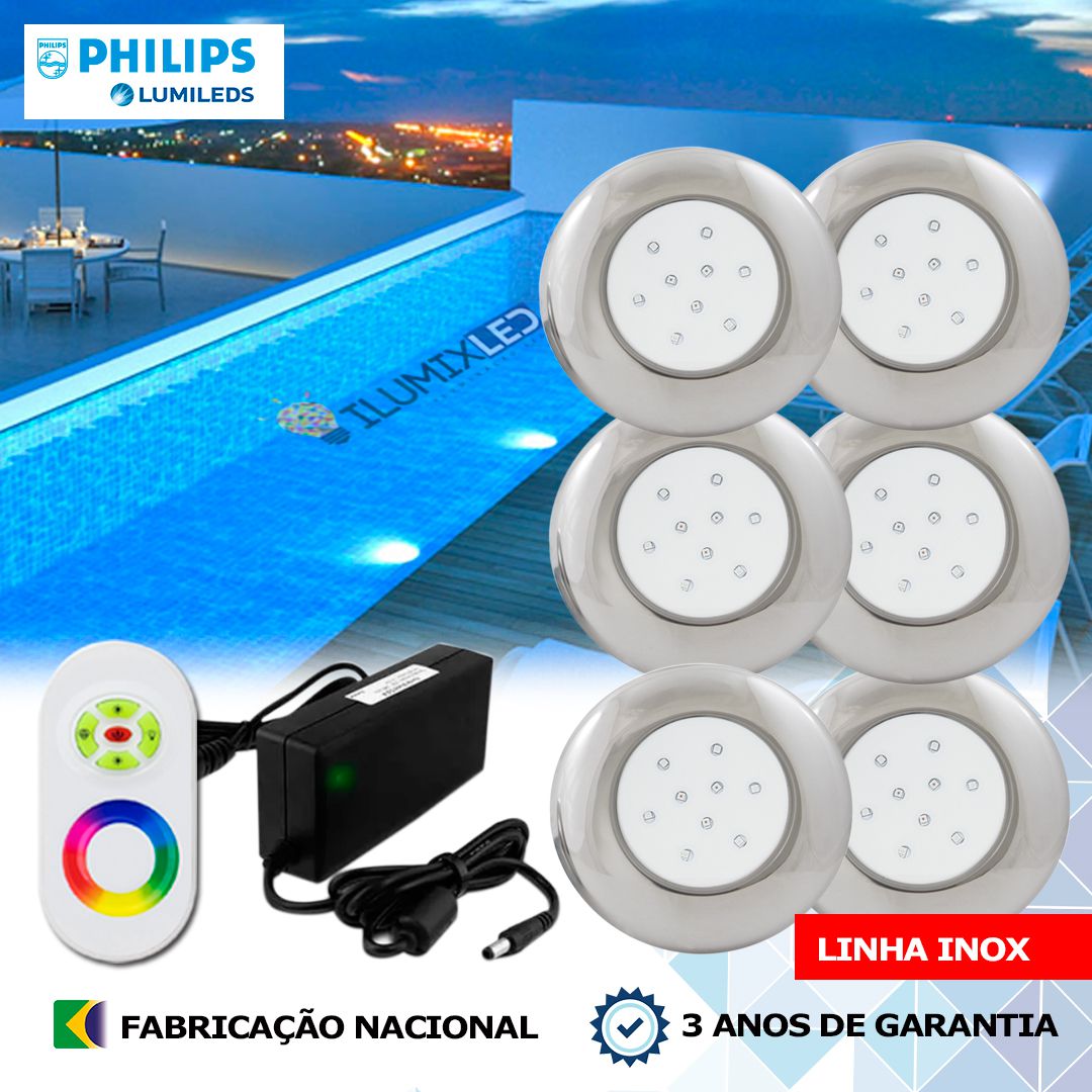 Kit Completo de iluminação LED RGB para Piscinas | ILUMIXLED.COM.BR ...