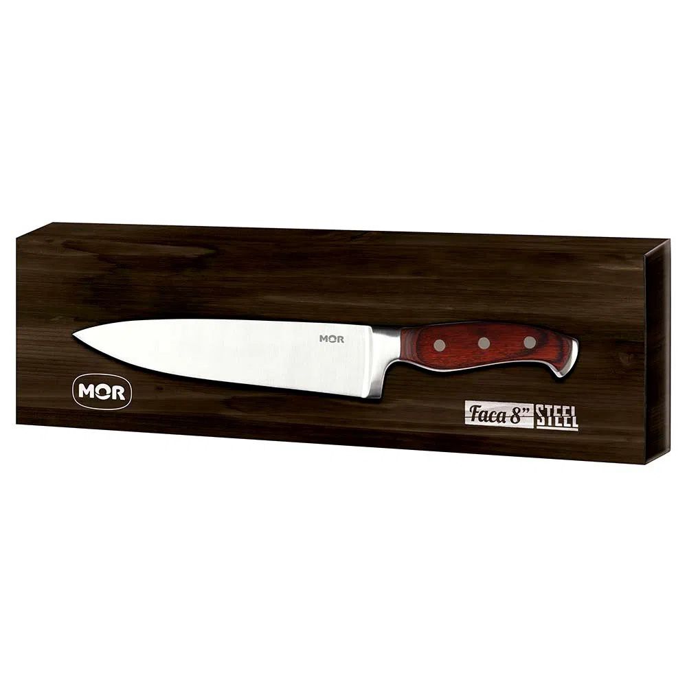 Faca Inox Cabo Madeira 8pl Steel Mor - Casa Triangulina - A sua Loja de ...