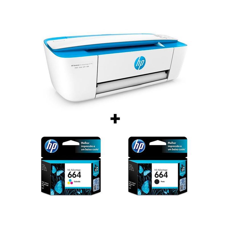 Multifuncional HP DeskJet Ink Advantage 3776 Branca e Azul Jato de ...
