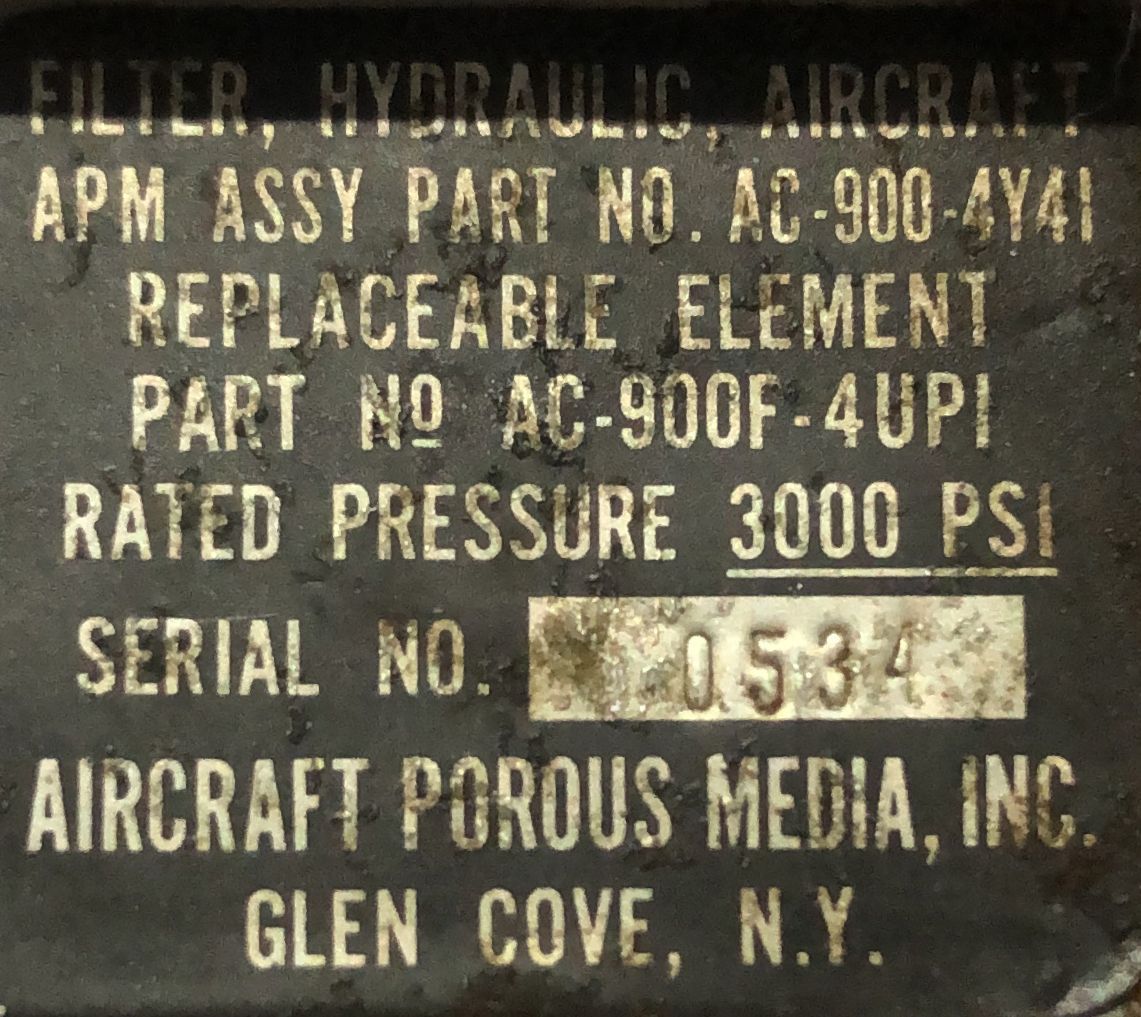 FILTRO AERONAVES HIDRÁULICAS - AC-900F-4Y41 ( AC-900-402) - Fibraer