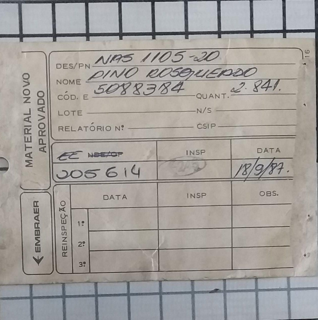 PARAFUSO - NAS1105-20 - Fibraer