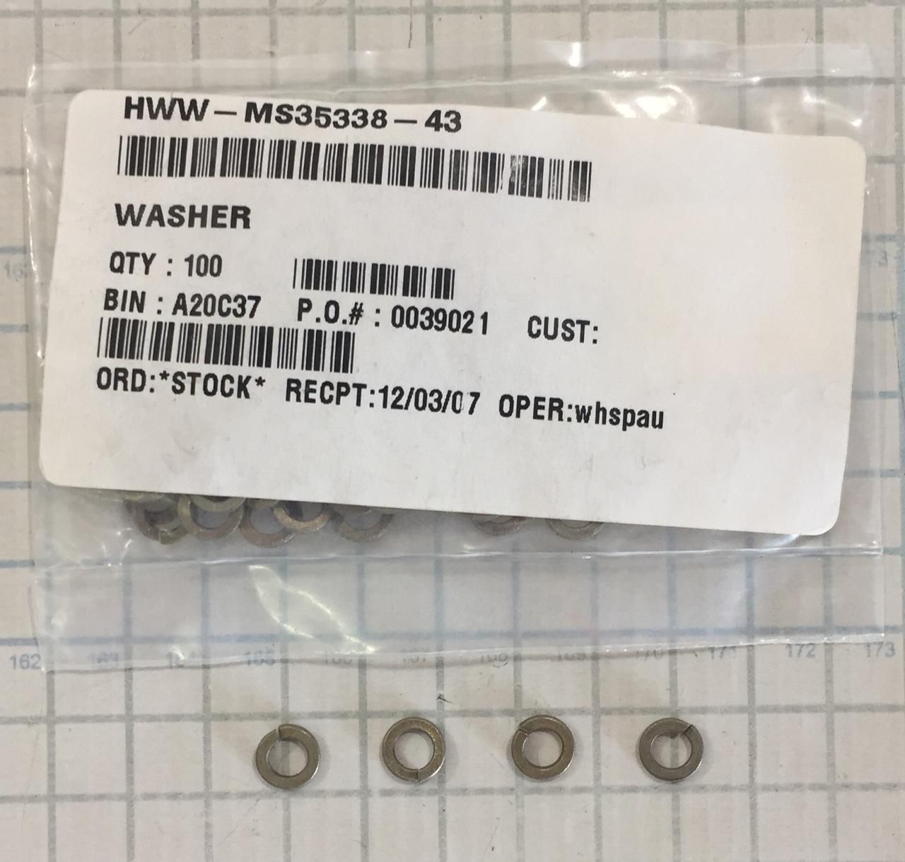 ARRUELA PRESSÃO - MS35338-43 (AN935-10) - Fibraer