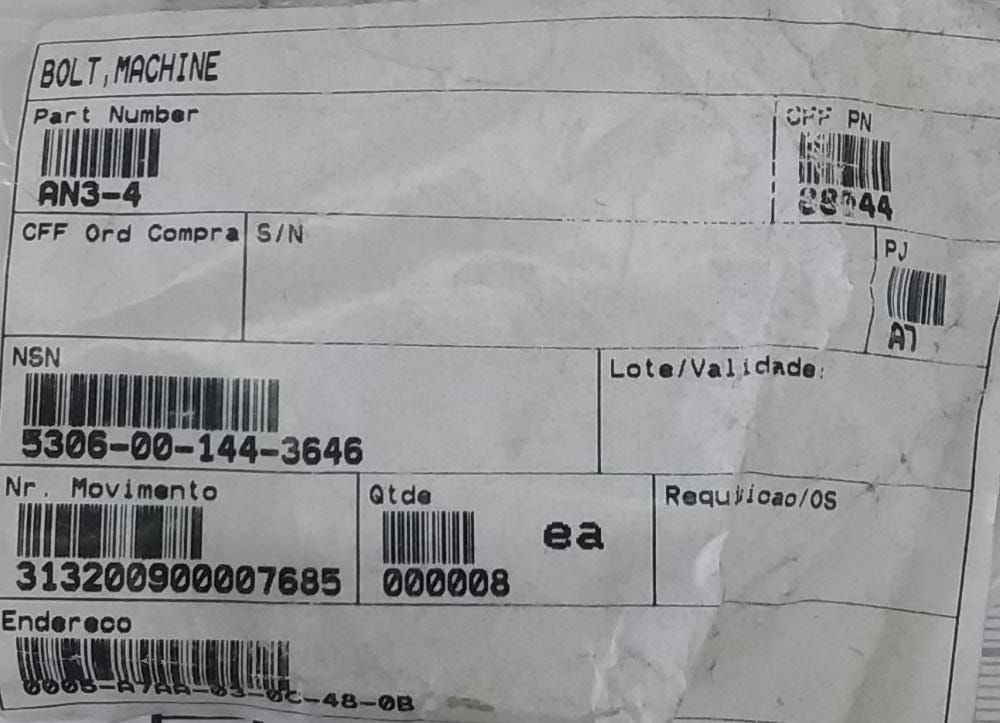 PARAFUSO - AN3-4 - Fibraer