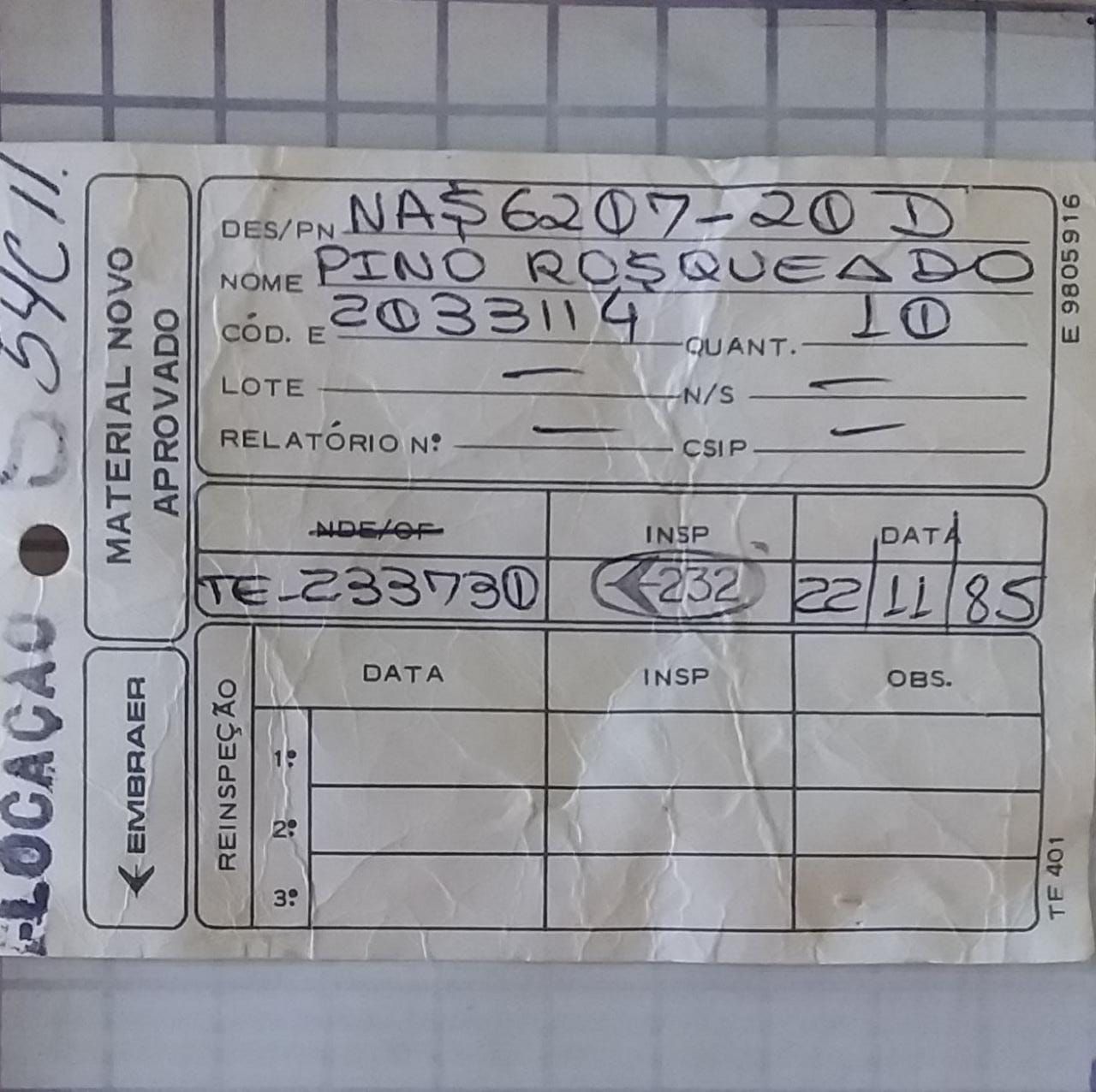 PARAFUSO - NAS6207-20D - Fibraer