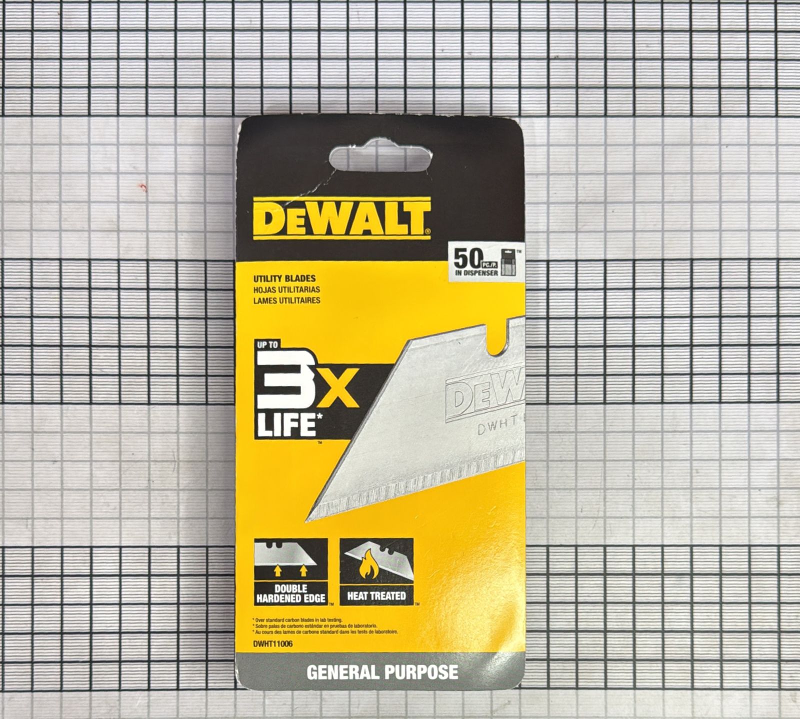LAMINA DEWALT NAVAJA MULTIUSOS PAQUETE CON 50 PIEZAS - Fibraer