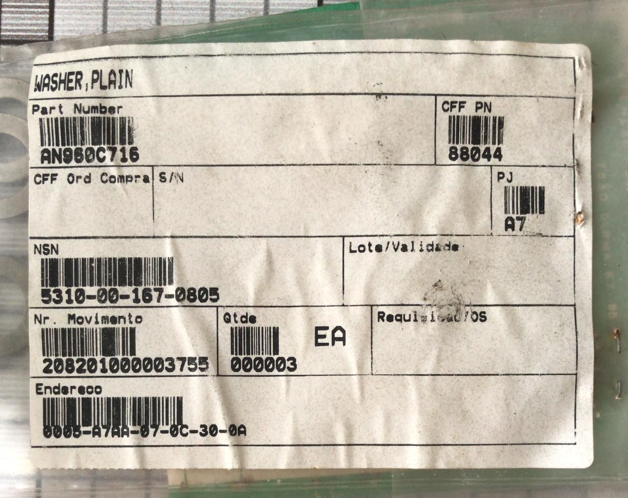 ARRUELA - AN960C716 - Fibraer