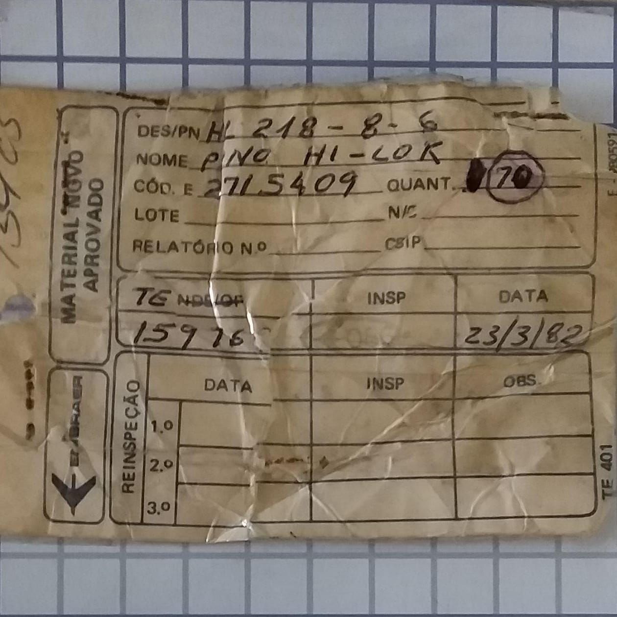 PINO HI-LOCK - HL218-8- 6 - Fibraer