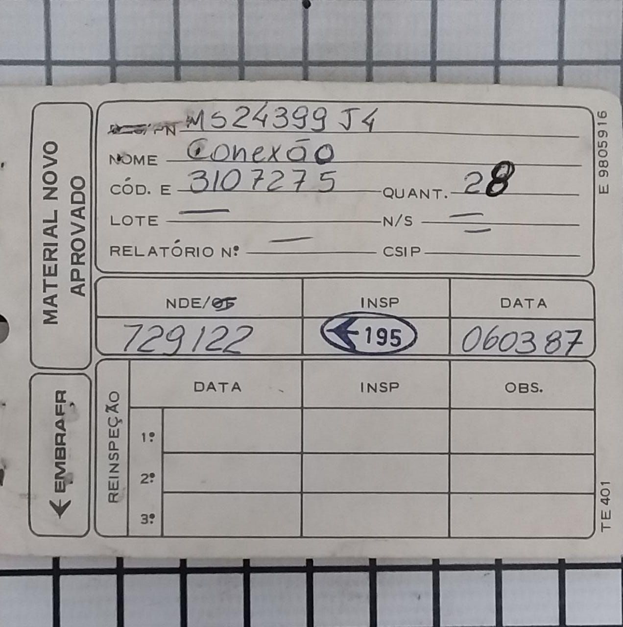 CONEXÃO - MS24399-J4 - Fibraer