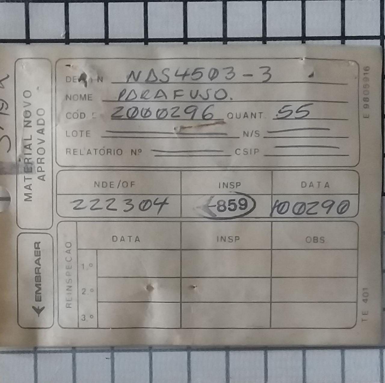 PARAFUSO - NAS4503-3 - Fibraer