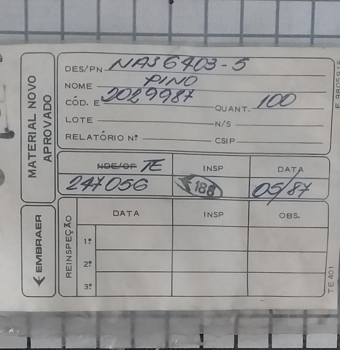 PARAFUSO - NAS6403-5 - Fibraer