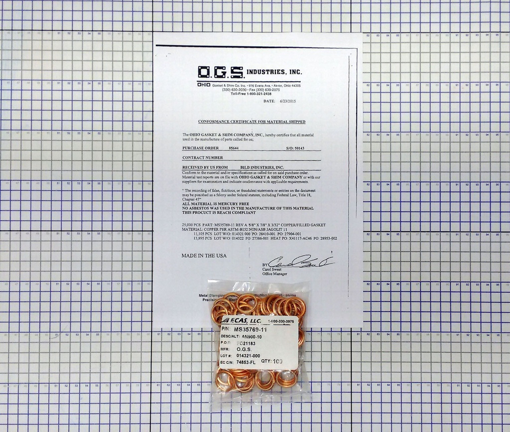 ARRUELA JUNTA METALOPLÁSTICA - AN900-10 (MS35769-11) - Fibraer