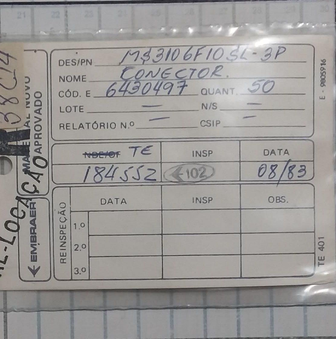 CONECTOR - MS3106F10SL-3P - Fibraer