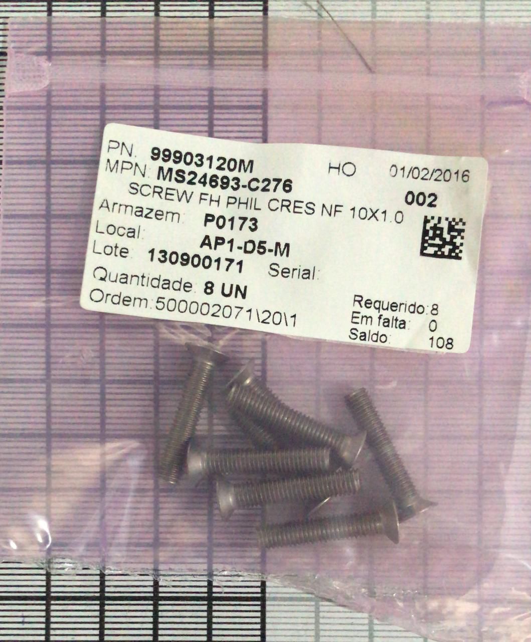 PARAFUSO - MS24693-C276 - Fibraer