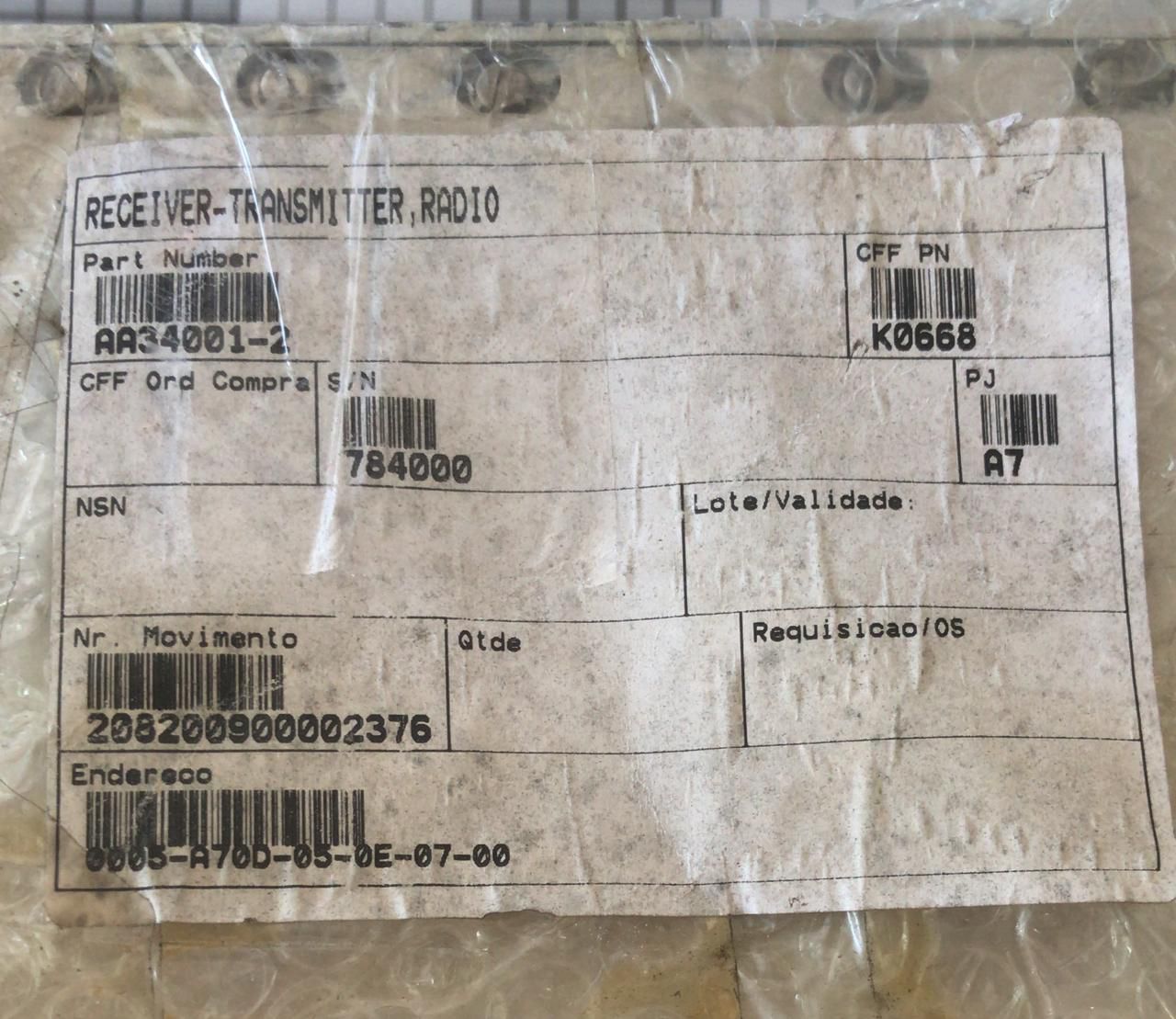 RECEIVER TRANSMITTER RADIO - AA34001-2 - Fibraer