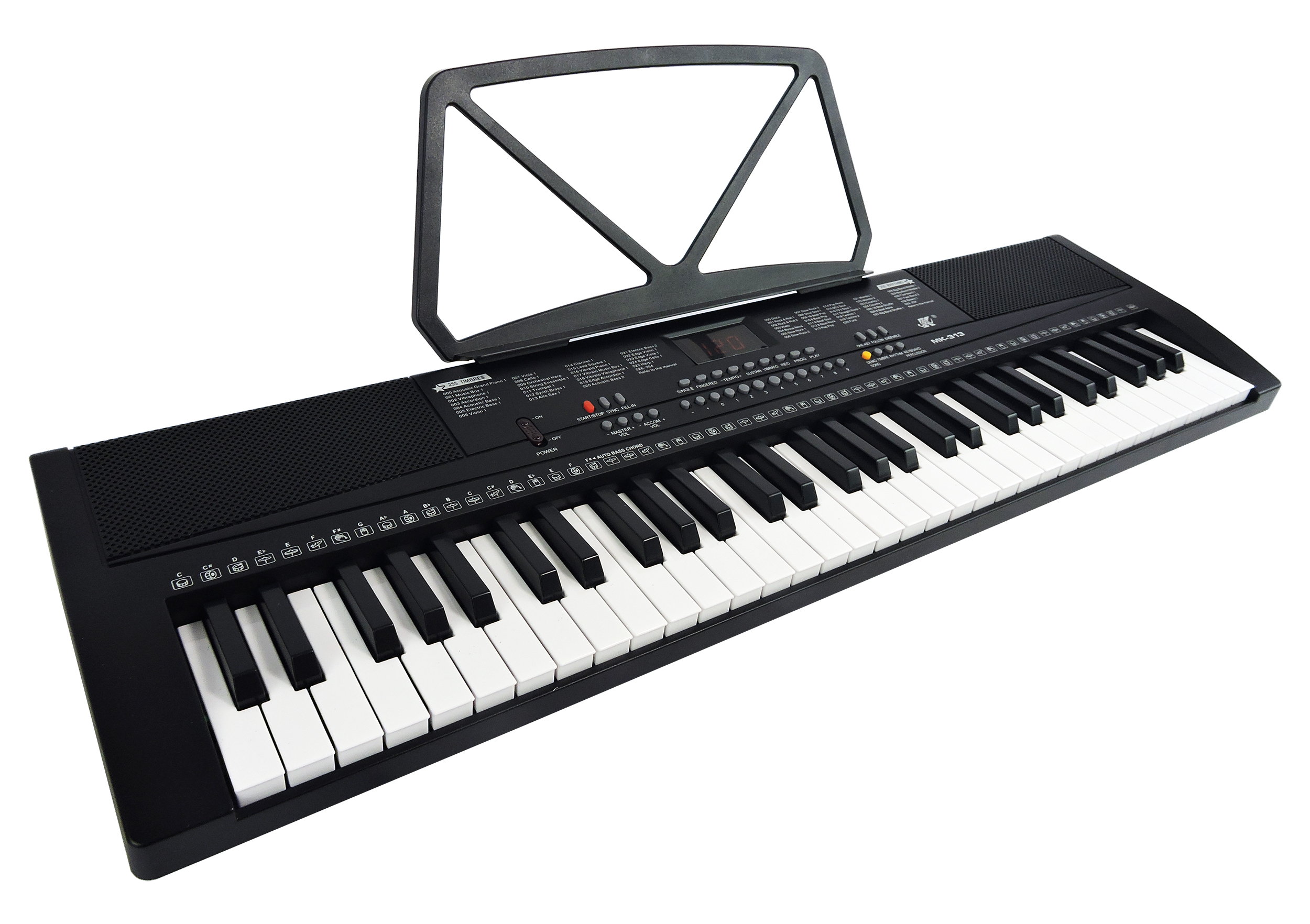 Teclado Musical Infantil Meike 61 Teclas MK-313 - Visor LED + Fonte - NewSons Instrumentos Musicais