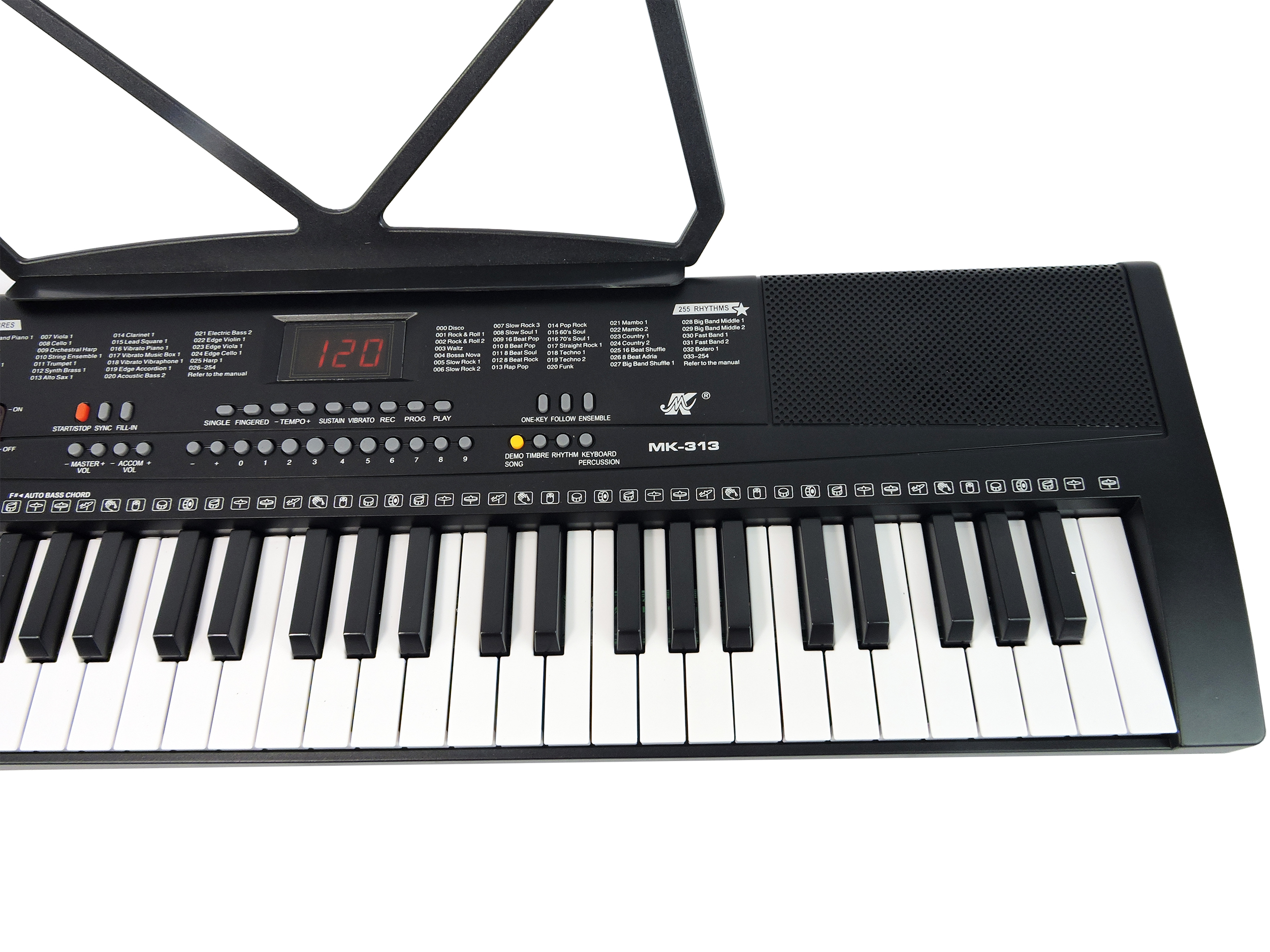 Teclado Musical Infantil Meike 61 Teclas MK-313 - Visor LED + Fonte ...