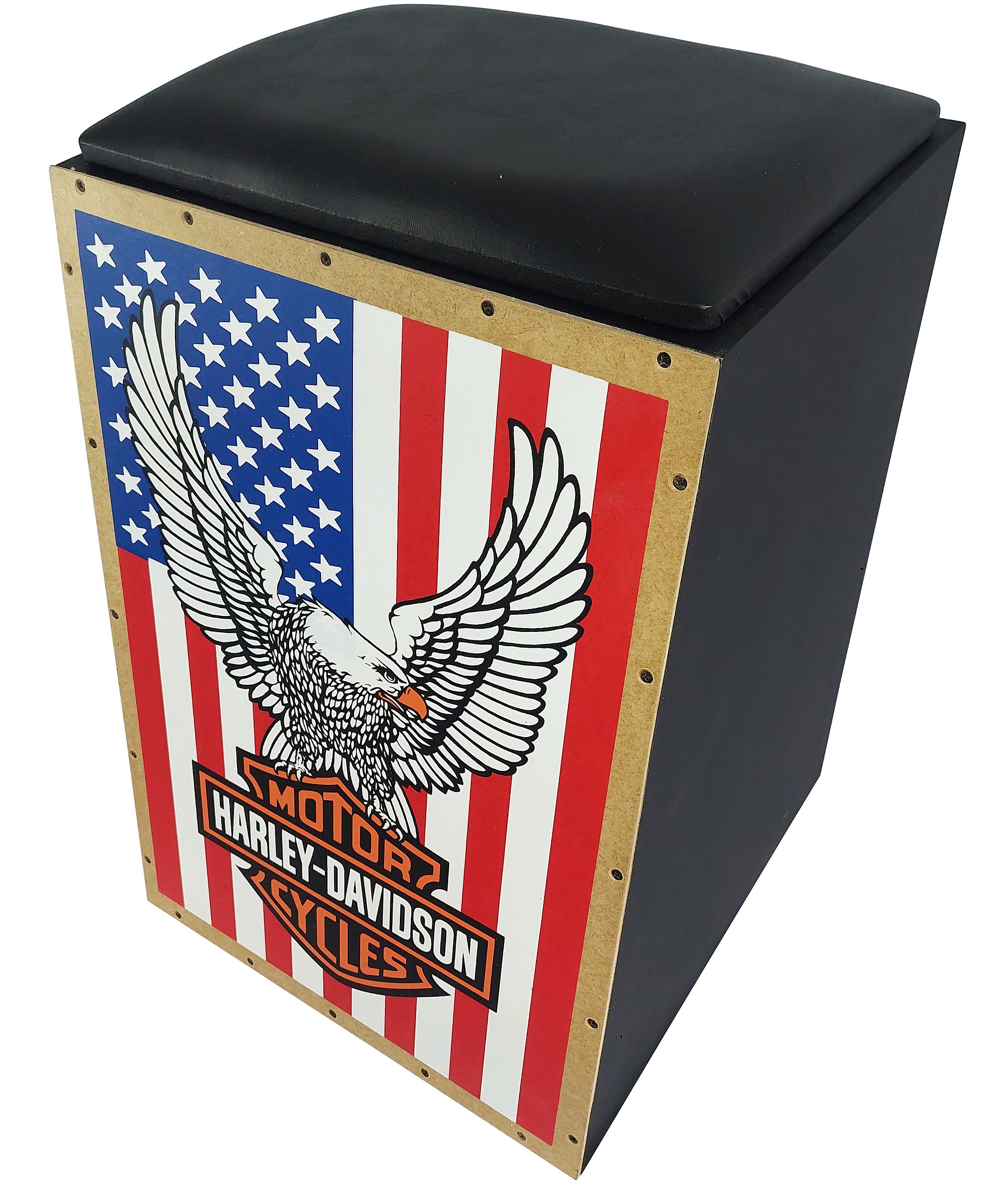 Cajon Jaguar K2 Pro Eletro Acústico Inclinado - mod Harley Davidson ...