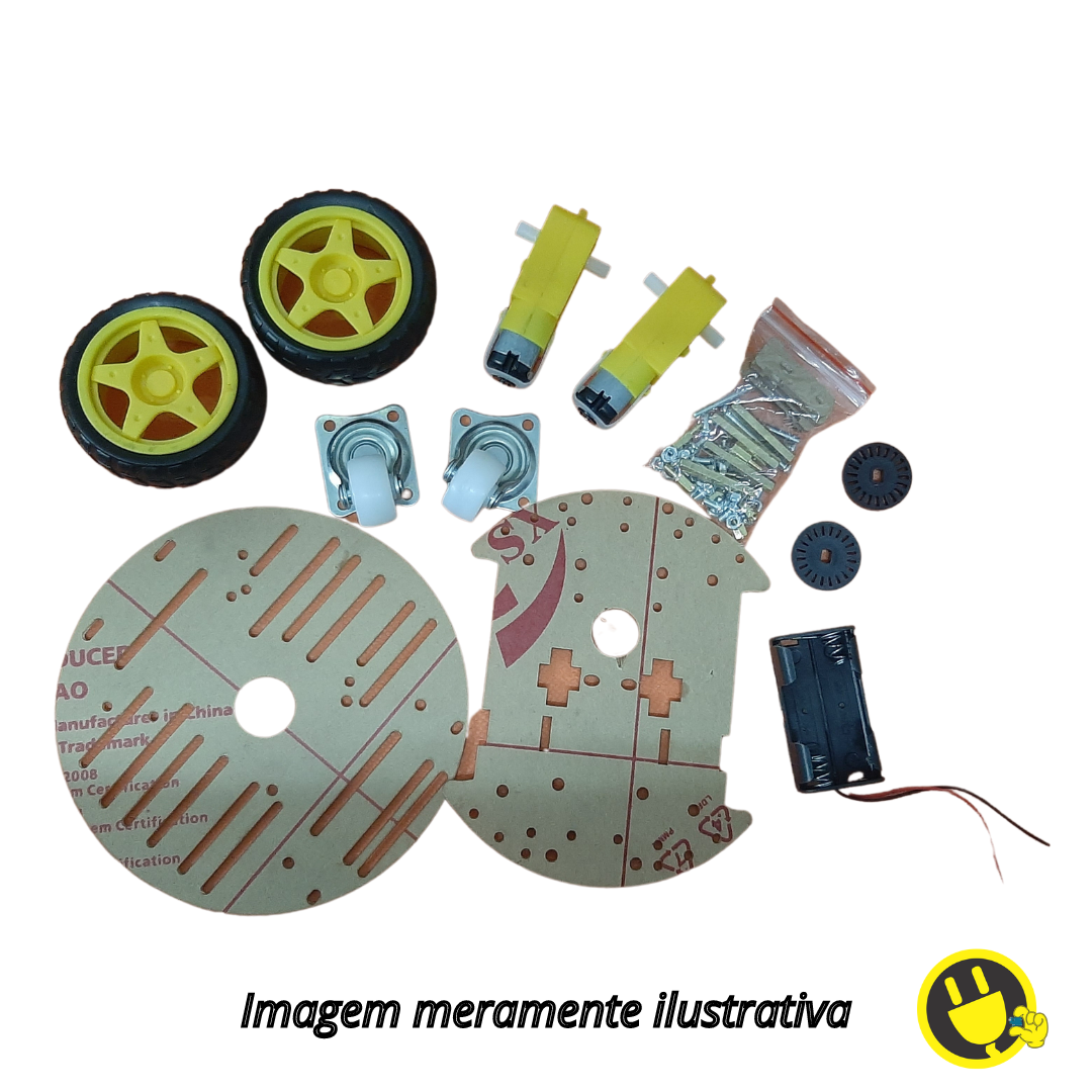 Kit Chassi Carro 2WD Redondo Robótica Arduino - SmartProjects Brasil ...