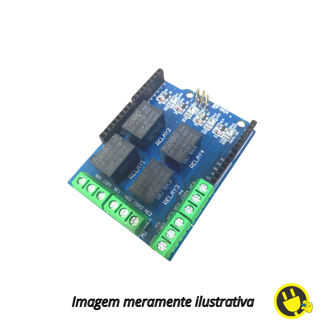 Shield Relé 4 Canais Uno Mega - SmartProjects Brasil | Componentes ...