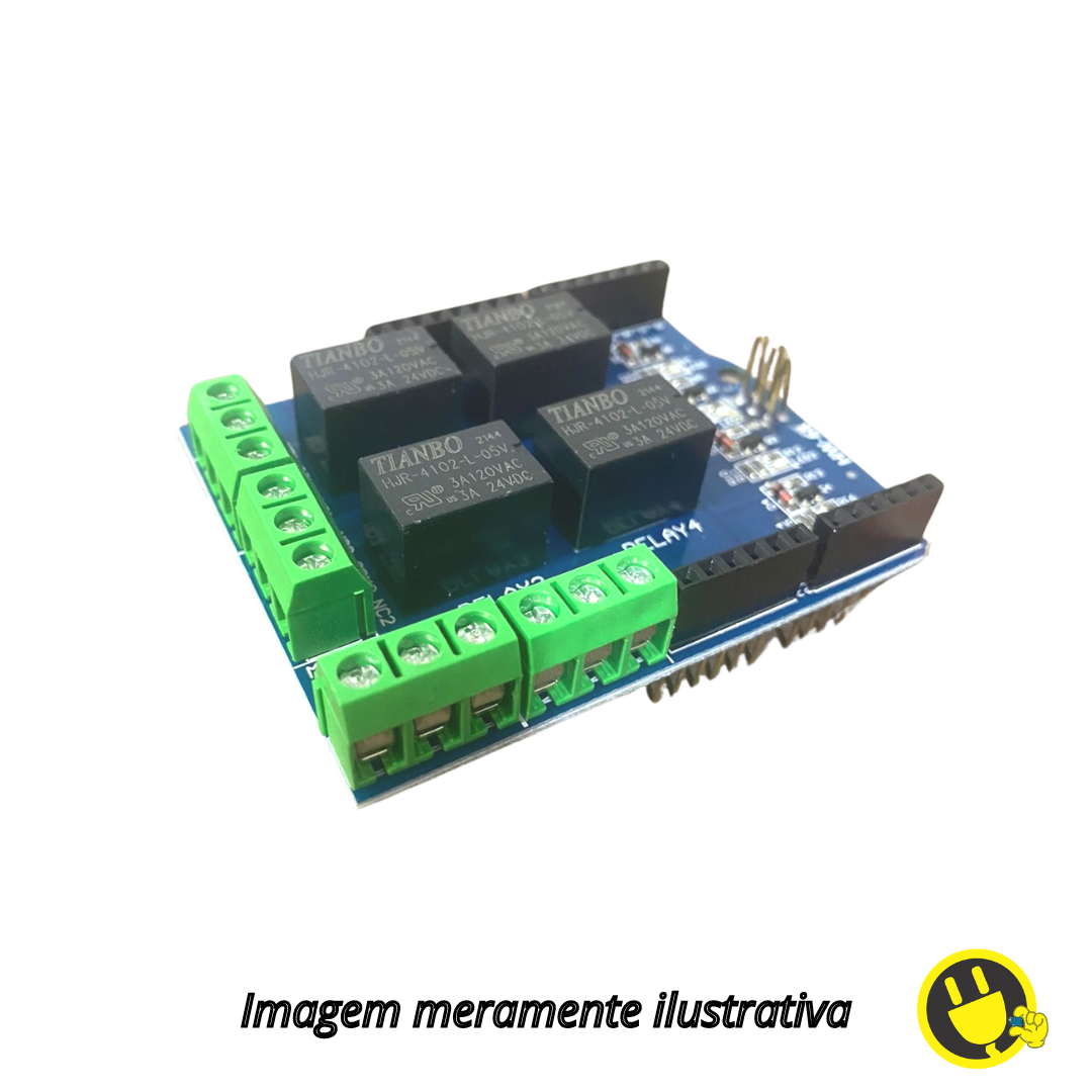 Shield Relé 4 Canais Uno Mega - SmartProjects Brasil | Componentes ...
