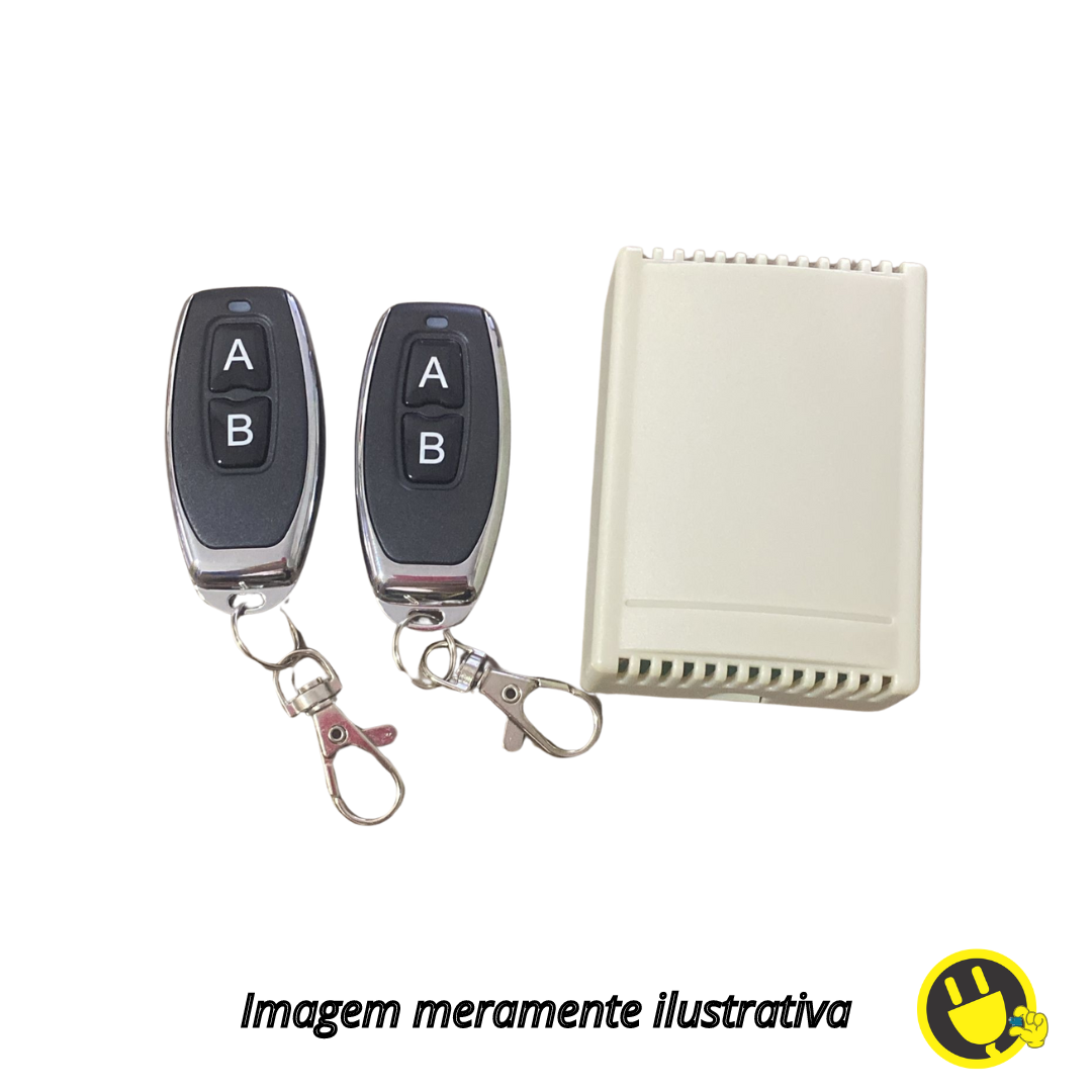 Módulo Relé 2 Canais 12V RF + Controles Remotos Sem Fio RF 433Mhz ...