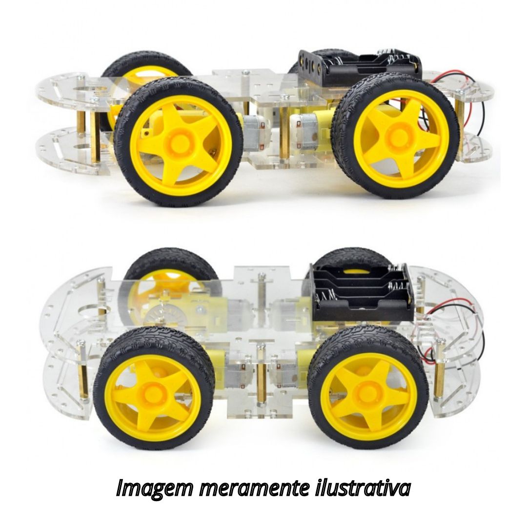 Kit Chassi Carro 4WD 4 Rodas Robótica Arduino - SmartProjects Brasil ...