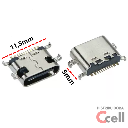 Conector de Carga Tipo C 12 pinos Compatível com Multilaser M7_3g ...