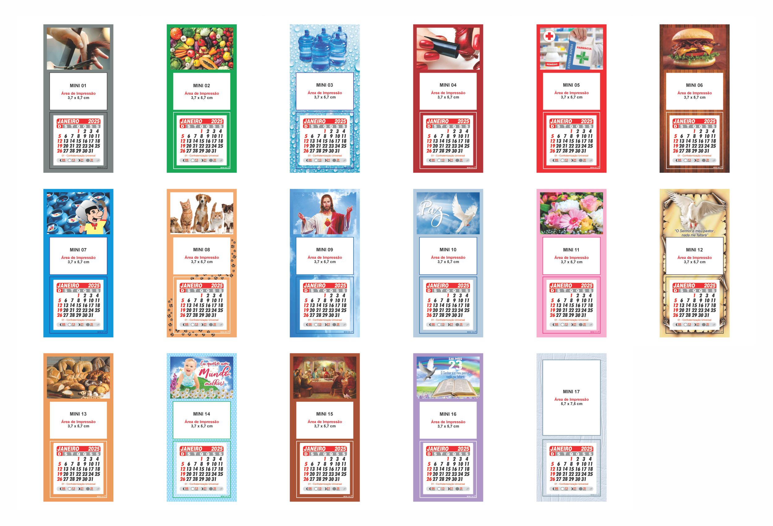 100 Mini Calendários Ímã 2025 Personalizado Geladeira Folhinha Foto - Agenda Personalizada ...