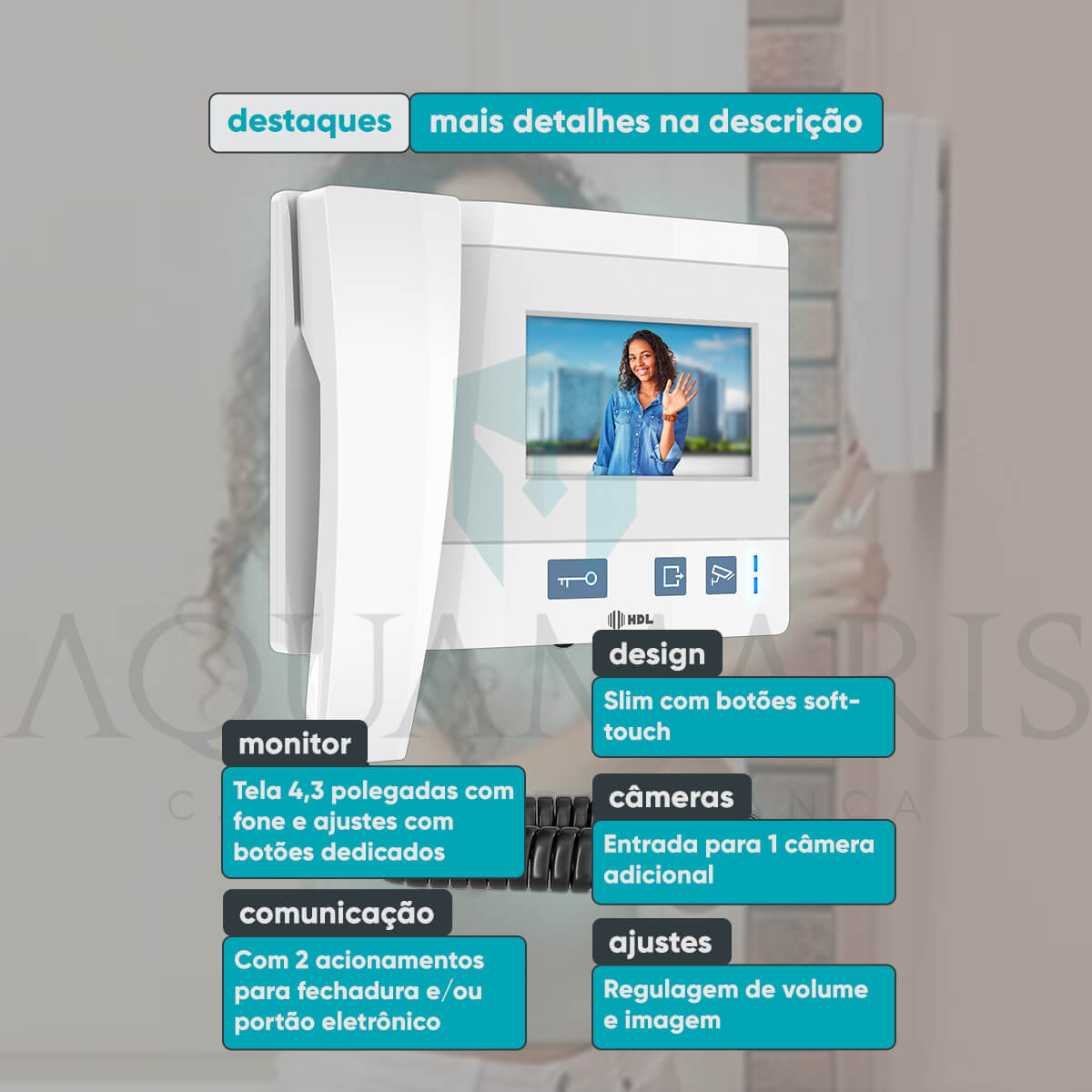 Vídeo Porteiro Eletrônico Com Protetor Antivandalismo HDL Class ...