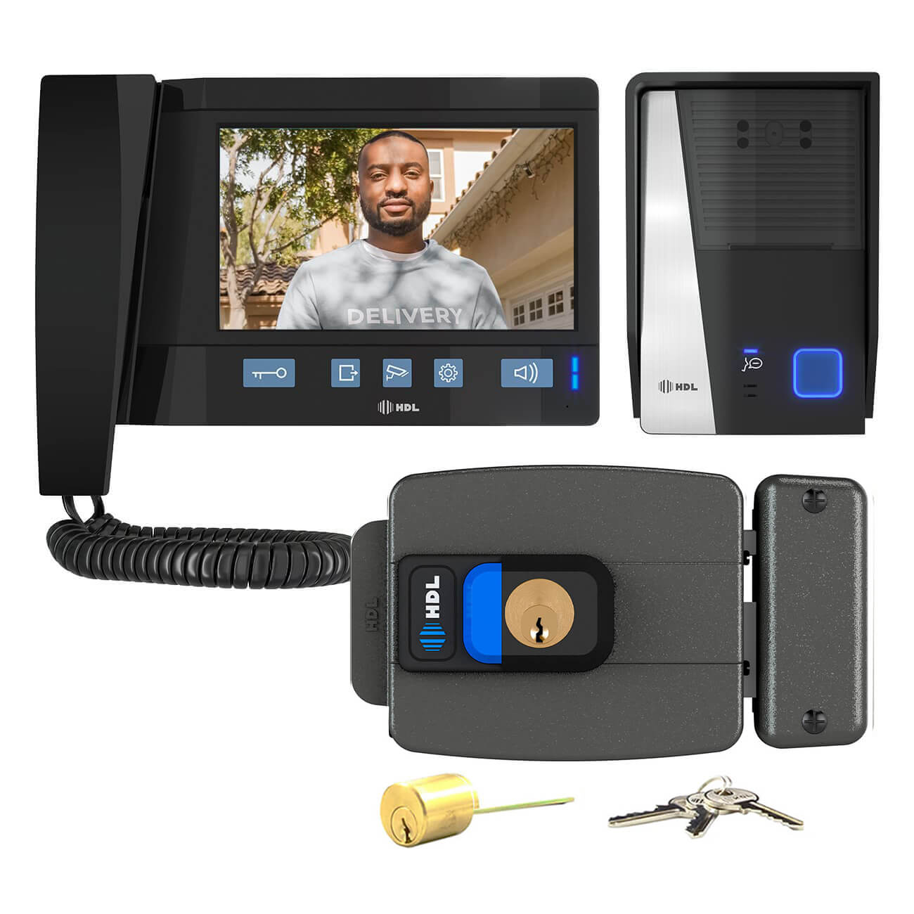 Vídeo Porteiro Advance Com Fechadura C90 PRO Ajustável Com Botão HDL ...