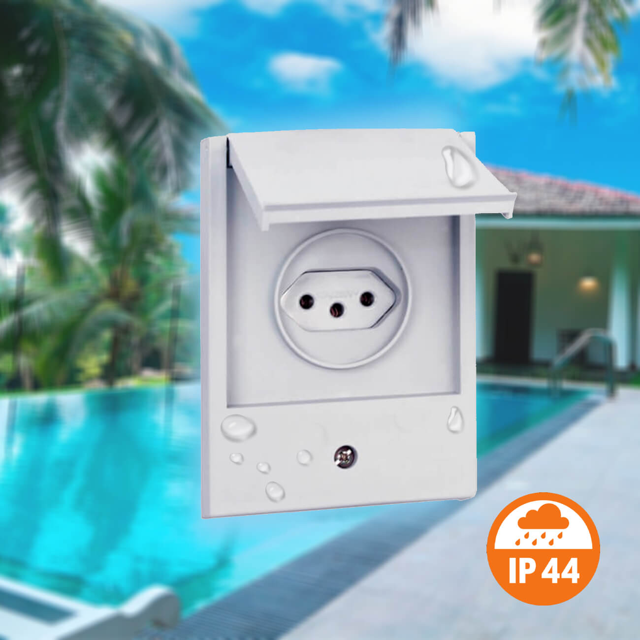Kit Tomada 20A para Jardim e Áreas Externas IP44 e IK04 Pial Aquatic L - Aquamaris - Casa e ...