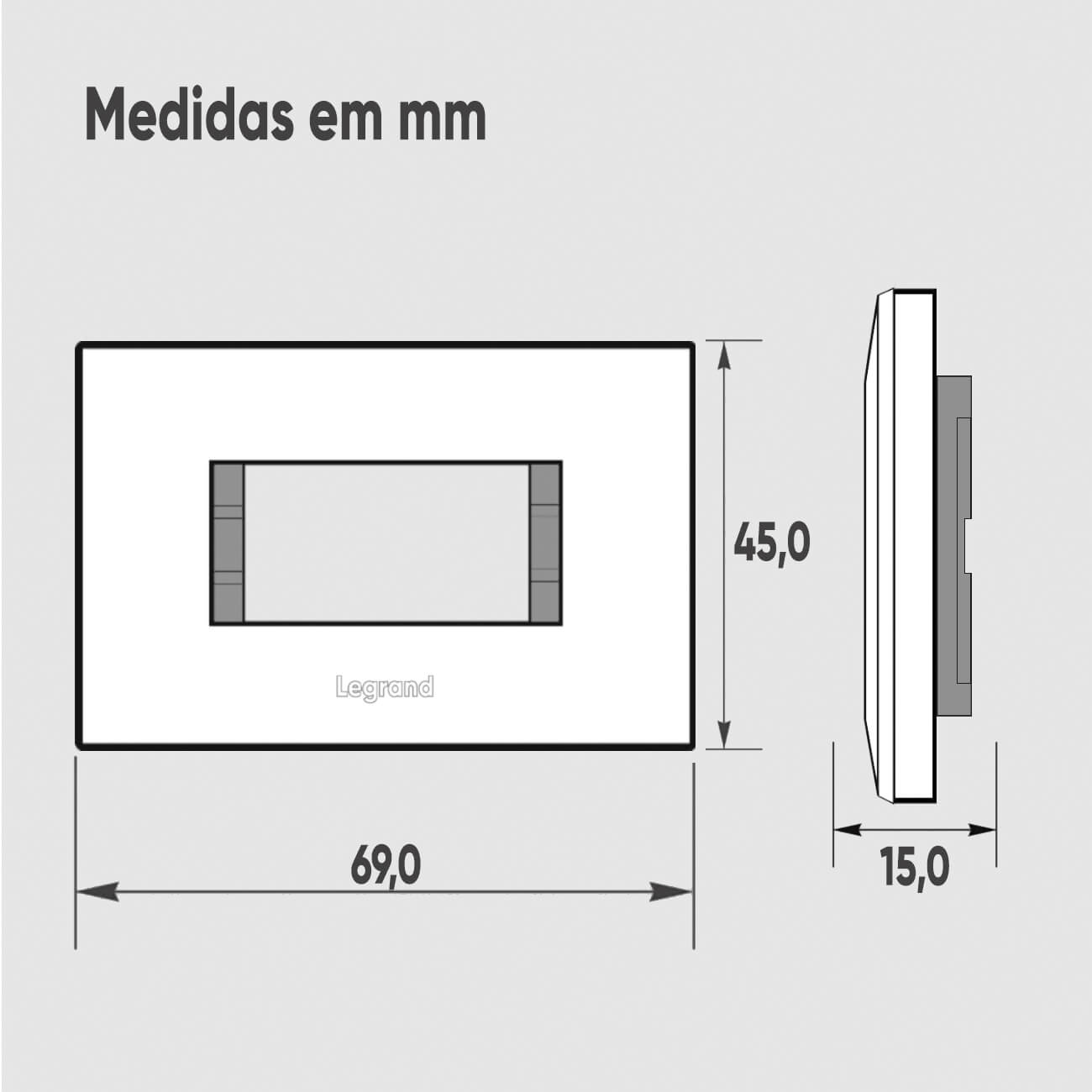 Kit Tomada 10A Com Fundo Móvel e Placa de Embutir em Móveis PIAL Plus+ ...