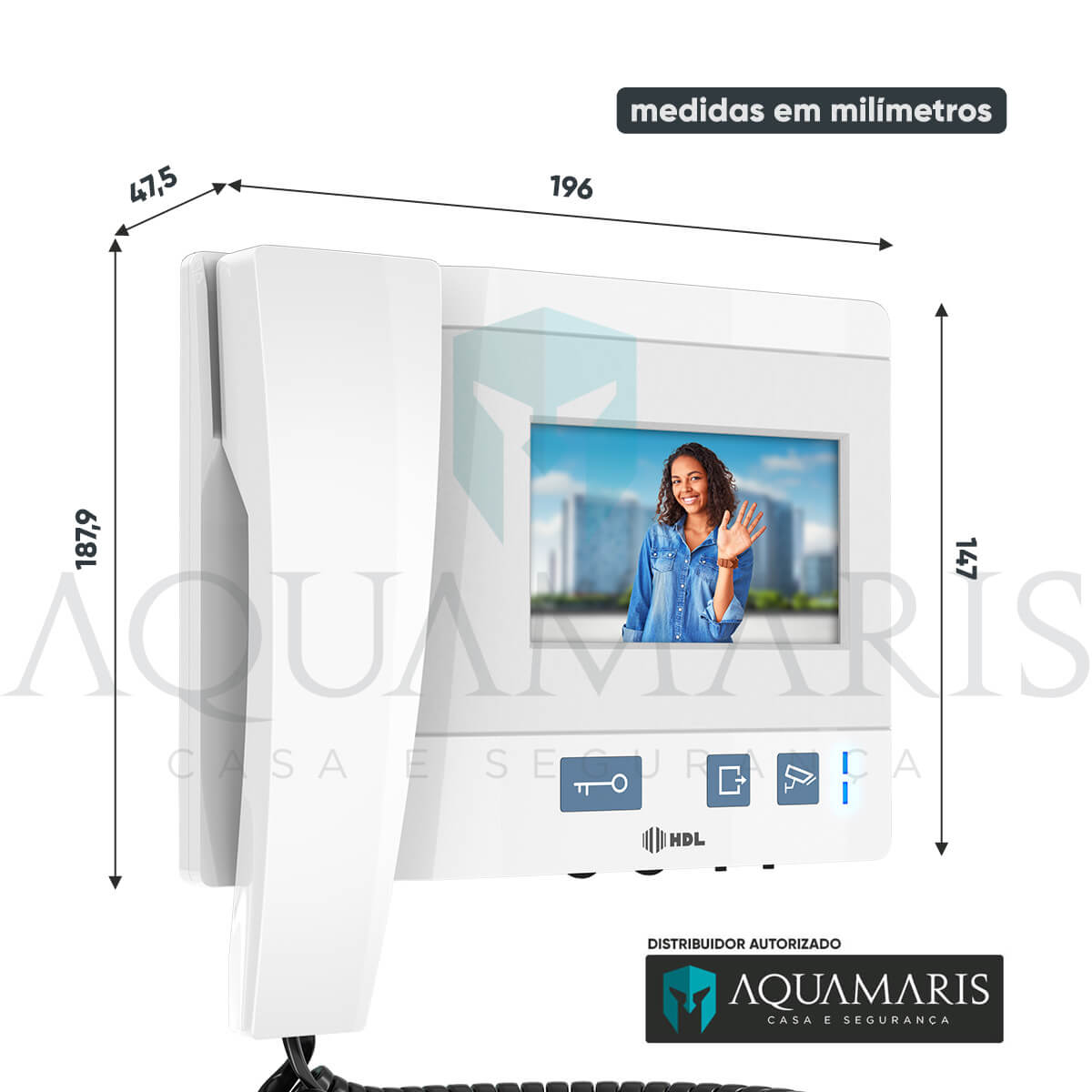 Interfone Com Câmera 3 Pontos HDL Class Vídeo Porteiro Residencial ...