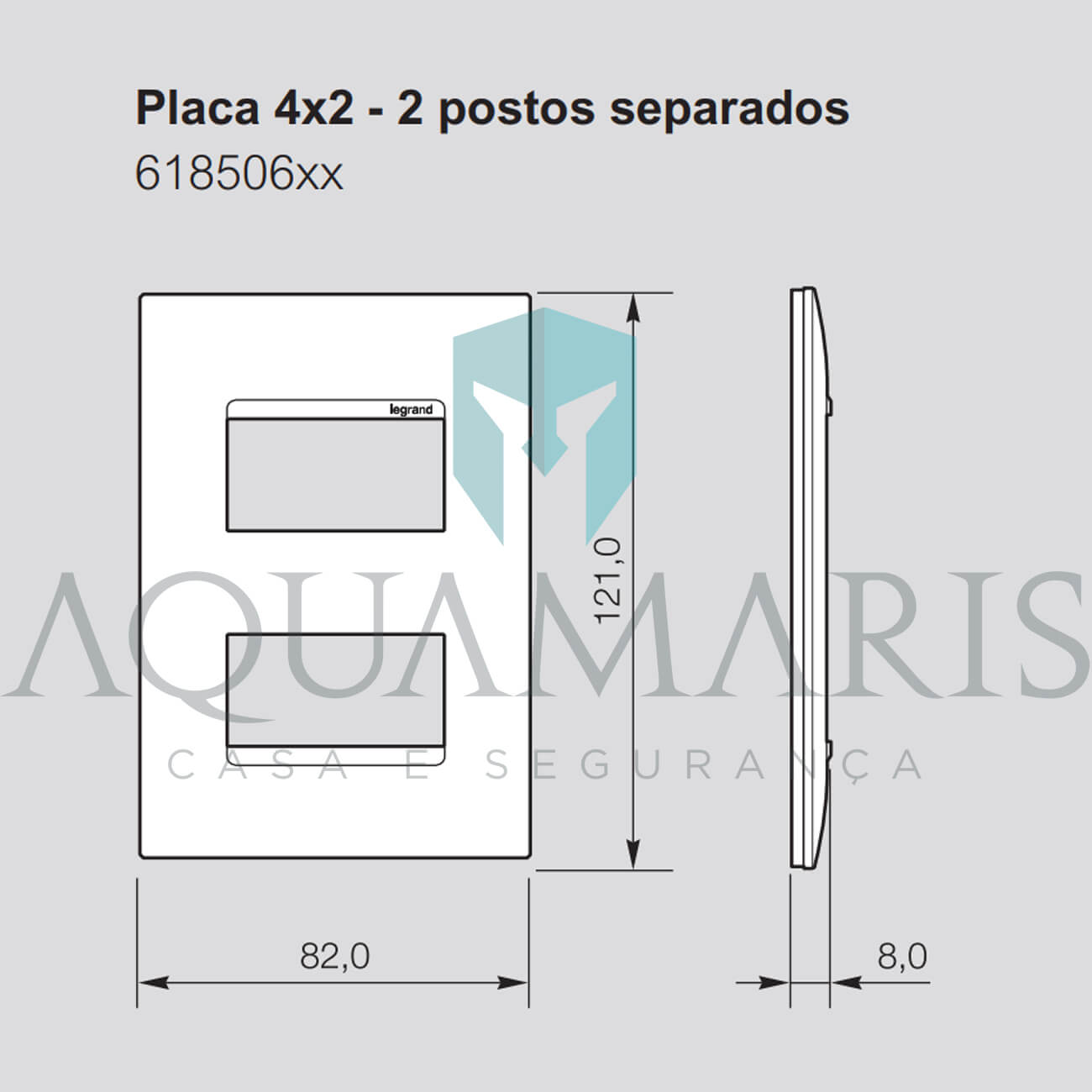 Conjunto Tomada Dupla 10A Pial Plus+ Legrand Suporta 4x2 Placa ...