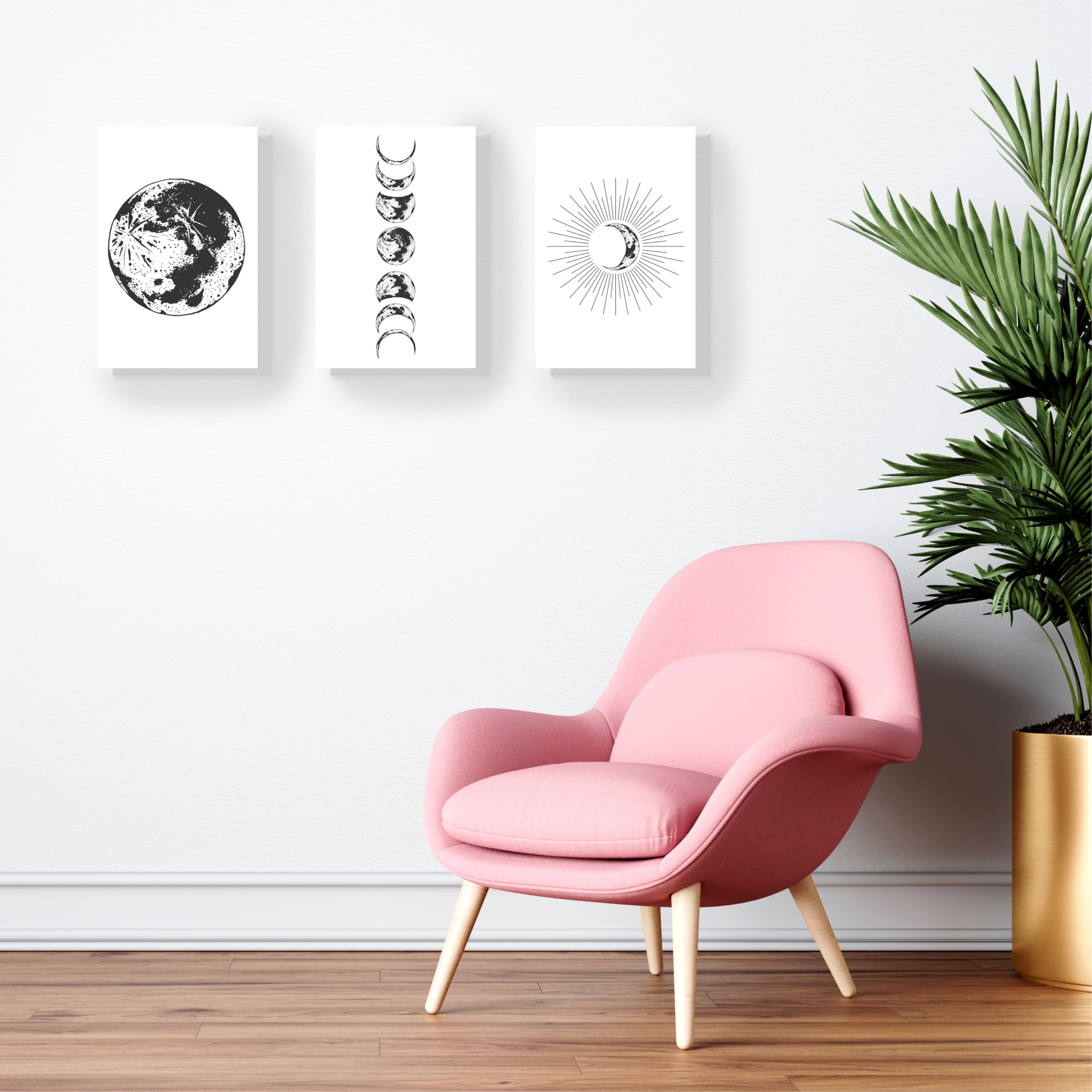 Trio Retangular Azulejos - Fases da Lua Branco - Rei do Azulejo ...