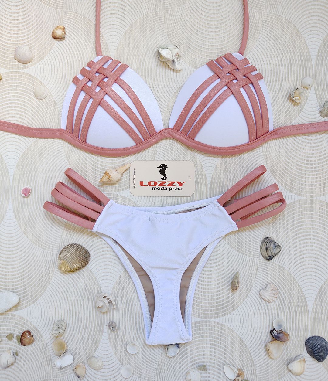 biquini macrame tiras - lozzy moda praia