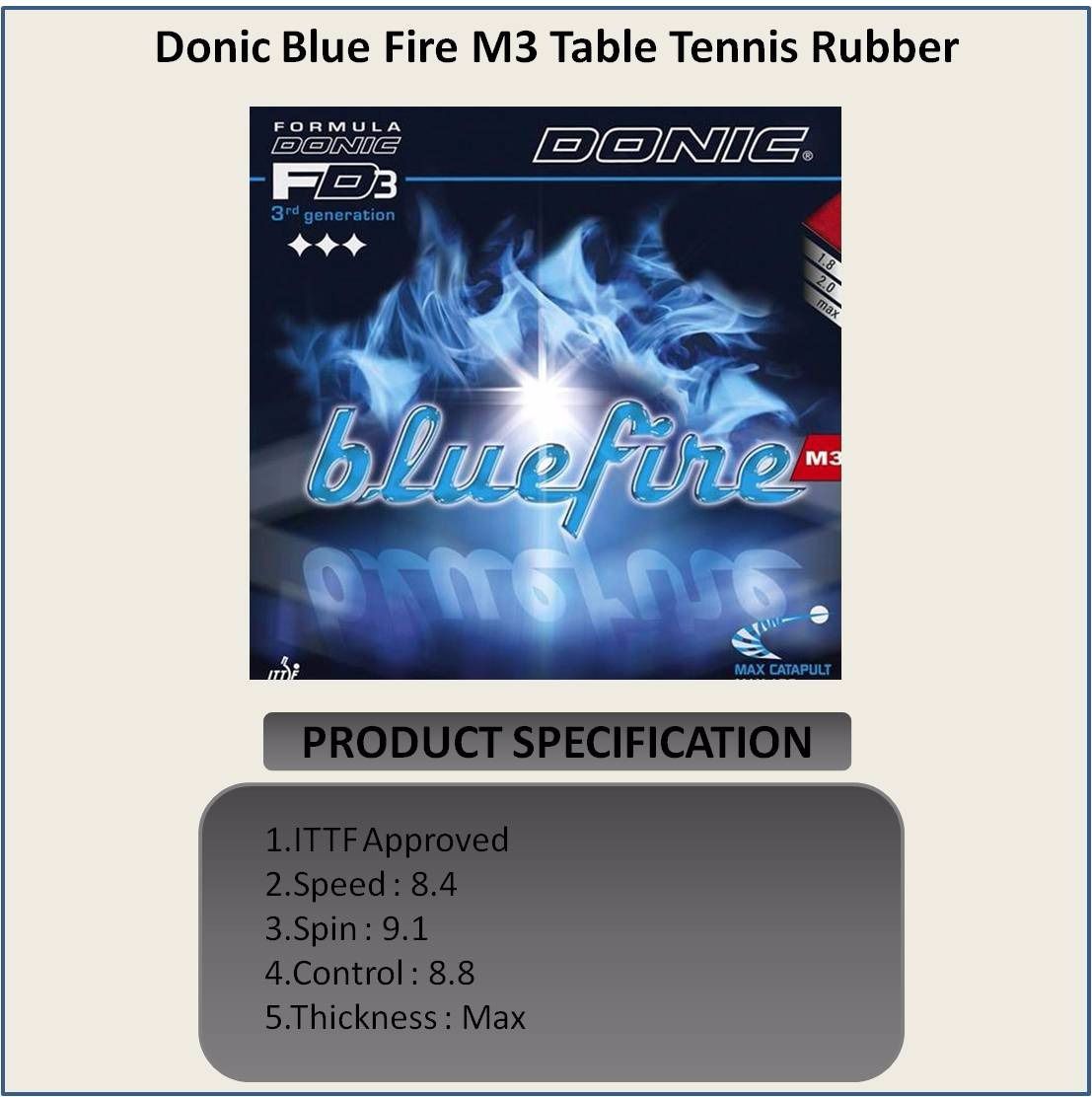 Borracha Donic - Bluefire M3 - Tênis de Mesa Store - Loja de Produtos ...