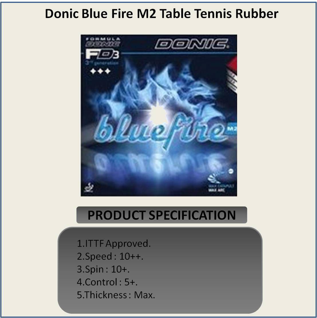 Borracha Donic - Bluefire M2 - Tênis de Mesa Store - Loja de Produtos ...