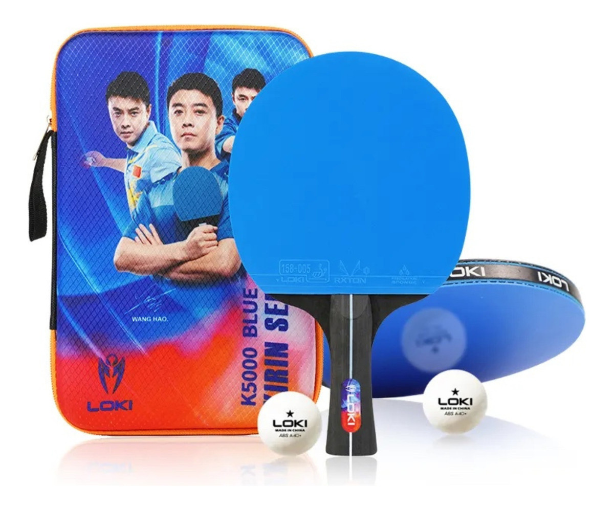 Raquete Profissional Loki K5000 Borrachas (Azul e Preta) Aprovado ITTF - Tênis de Mesa Store ...