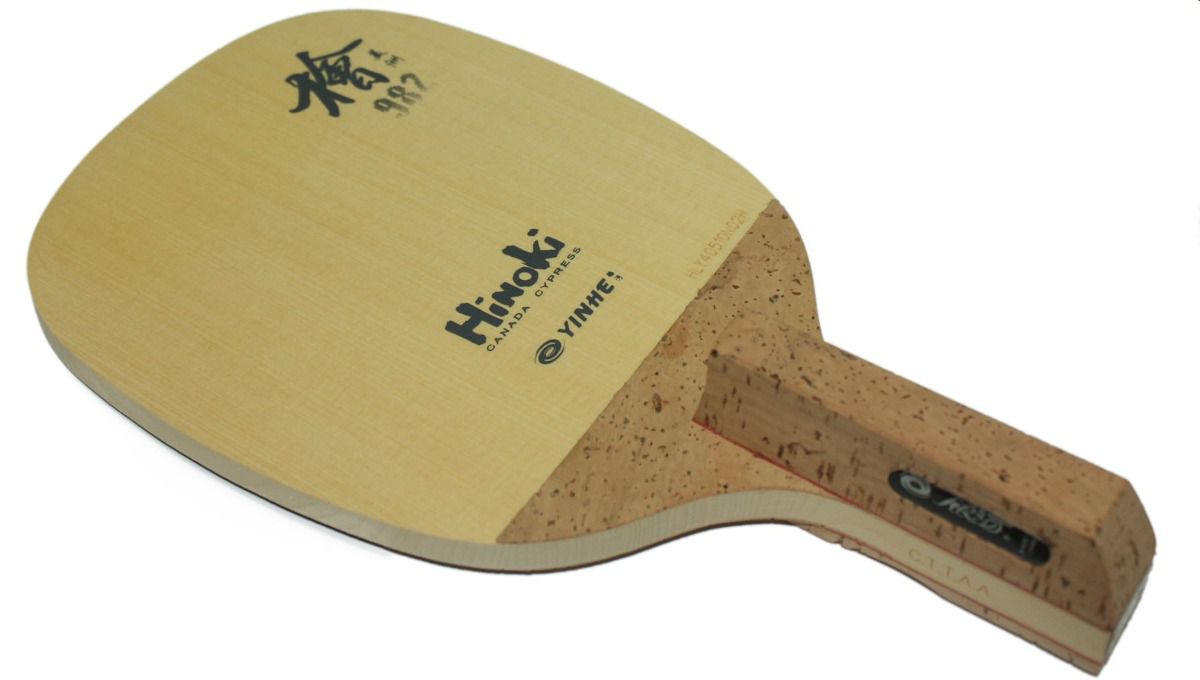 COMBO - Yinhe Galaxy 982 Raquete Caneta Hinoki + Borracha Dhs Hurrican ...