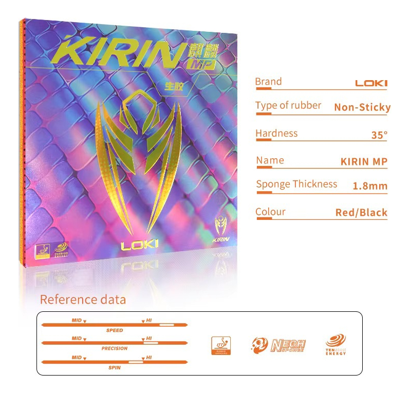 Borracha Pino Médio Loki Kirin Mp Profissional Tênis De Mesa ITTF - Tênis de Mesa Store - Loja ...