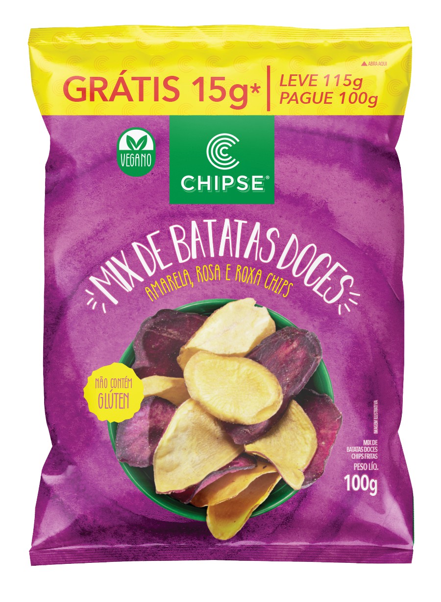 Mix de Batata Doce Chips Chipse 100g - Fhom Alimentos Saudáveis