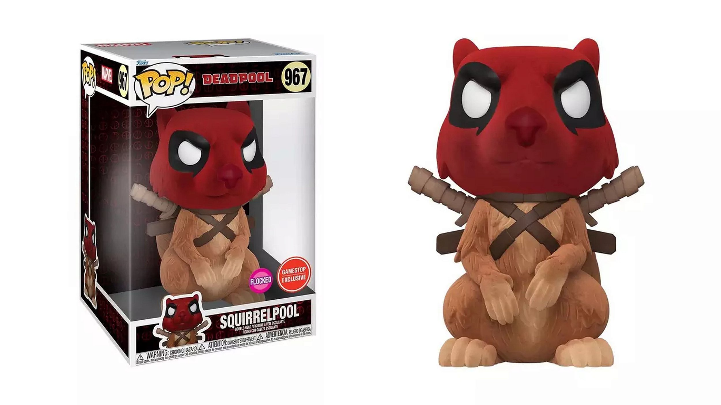 Funko Pop! Marvel Deadpool Squirrelpool 967 Exclusivo Flocked 10 Inch ...