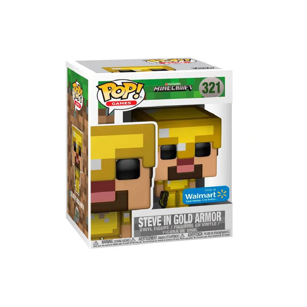 Funko Pop! Games Minecraft Steve In Gold Armor 321 Exclusivo Original ...