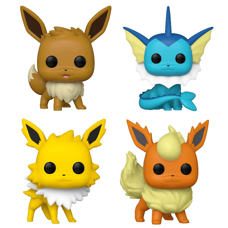 Funko Pop! Games Pokemon Eevee Vaporeon Jolteon Flareon 4 Pack - Moça ...