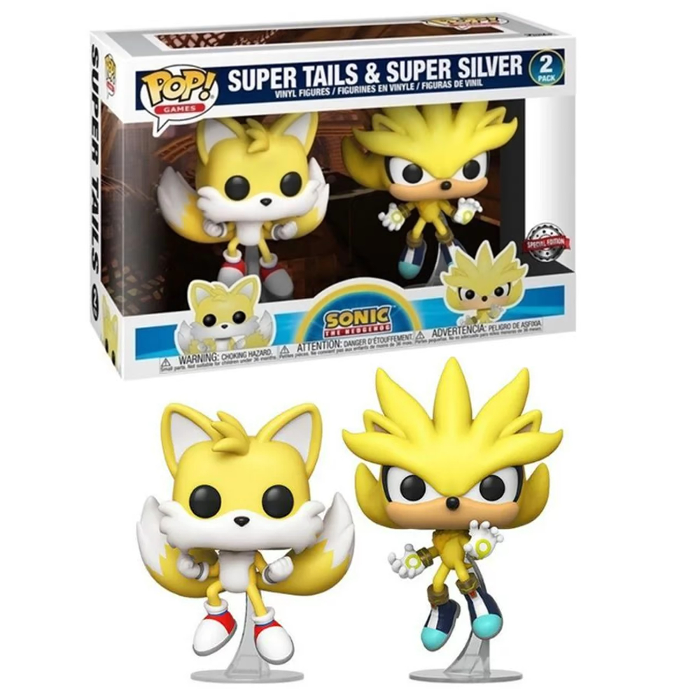 Funko Pop! Games Super Tails & Super Silver 2 Pack Exclusivo Original ...