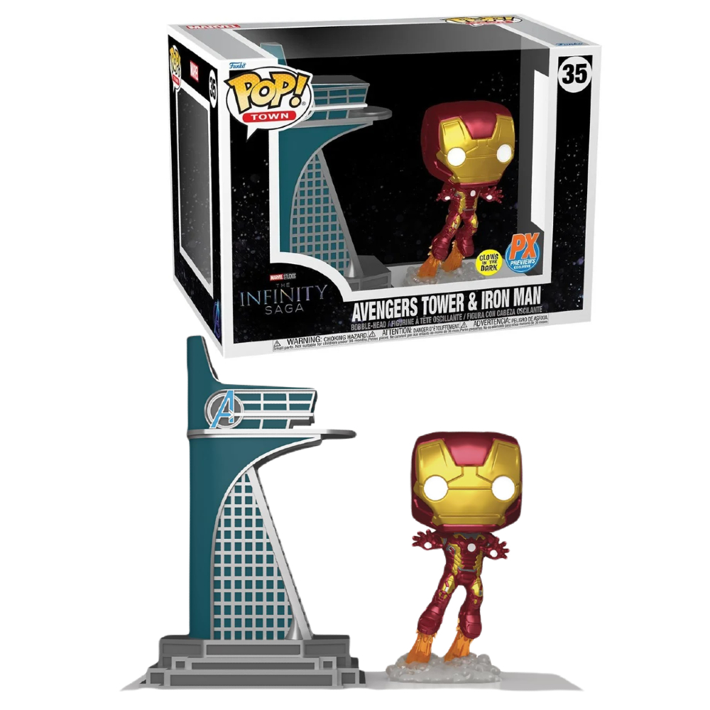 Funko Pop! Marvel Avengers Tower & Iron Man 35 Original Colecionavel ...