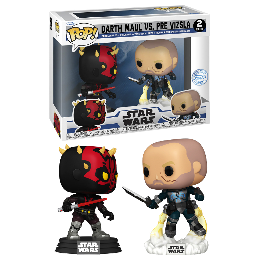 Funko Pop! Clone Wars Darth Maul vs Pre Vizsla 2 Pack Exclusivo - Moça ...
